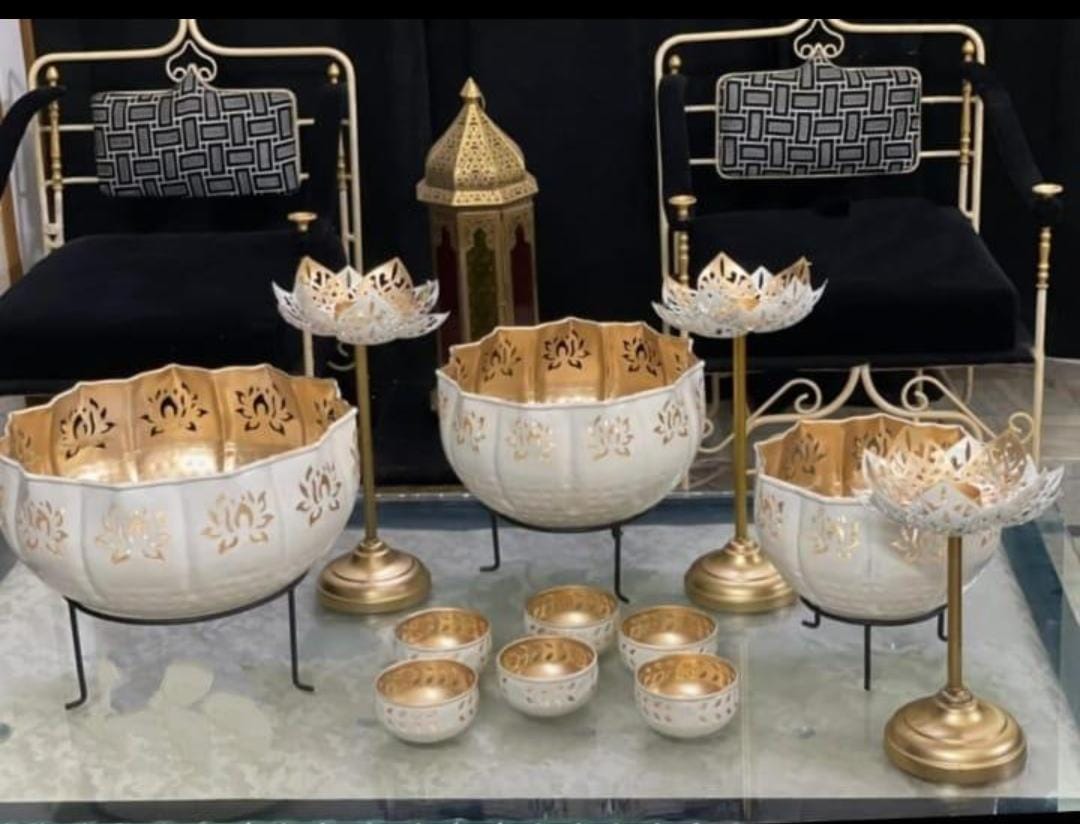 PC Home Decor Set Of 15 Lotus Candle Urli Set PC HOME DECOR PC Home Decor Set Of 15 Lotus Candle Urli Set PC HOME DECOR