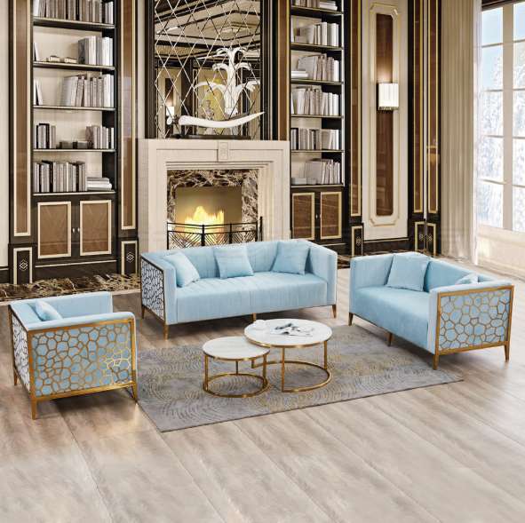 Buy Sofa Set With Metal Frame | Contemporary Living Room Seating – PC ...